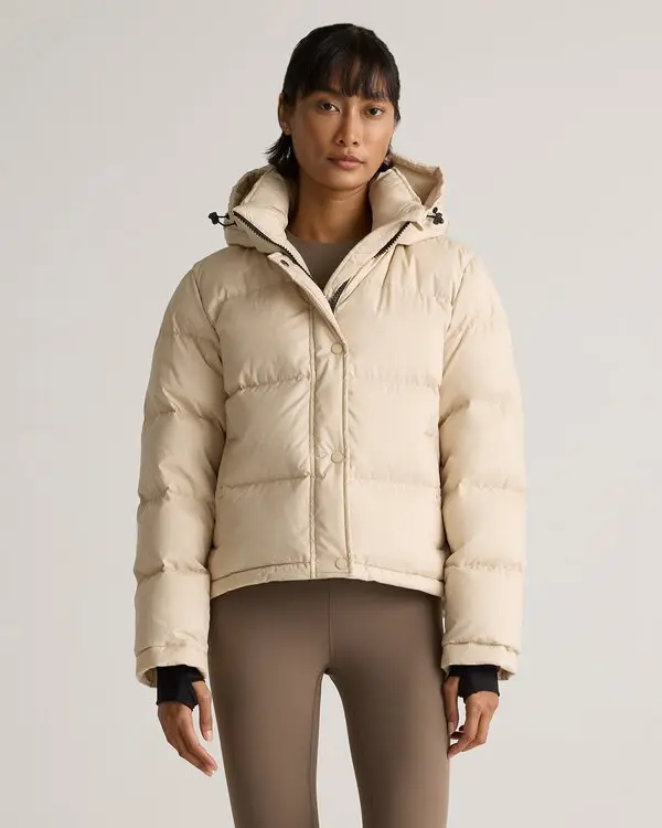 Quince Cropped Puffer Jacket - Oatmilk