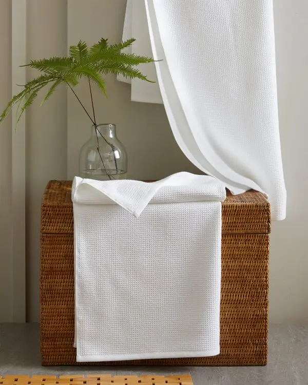 Quince Turkish Waffle Terry Bath Towel Bundle - White