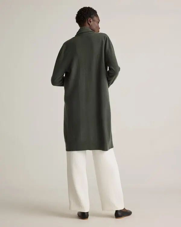 Quince Mongolian Cashmere Duster Cardigan Sweater - Moss