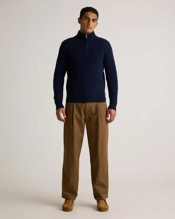 Quince Cashmere Quarter Zip Sweater - True Navy