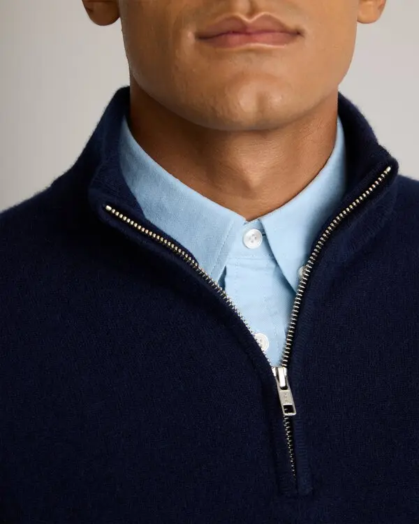 Quince Cashmere Quarter Zip Sweater - True Navy