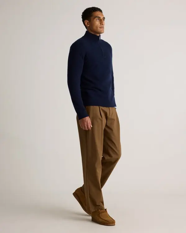 Quince Cashmere Quarter Zip Sweater - True Navy