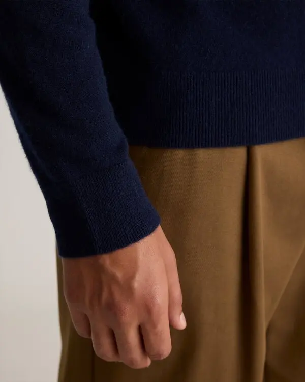 Quince Cashmere Quarter Zip Sweater - True Navy