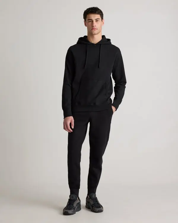 Quince Organic Midweight French Terry Pullover Hoodie - Bold Black