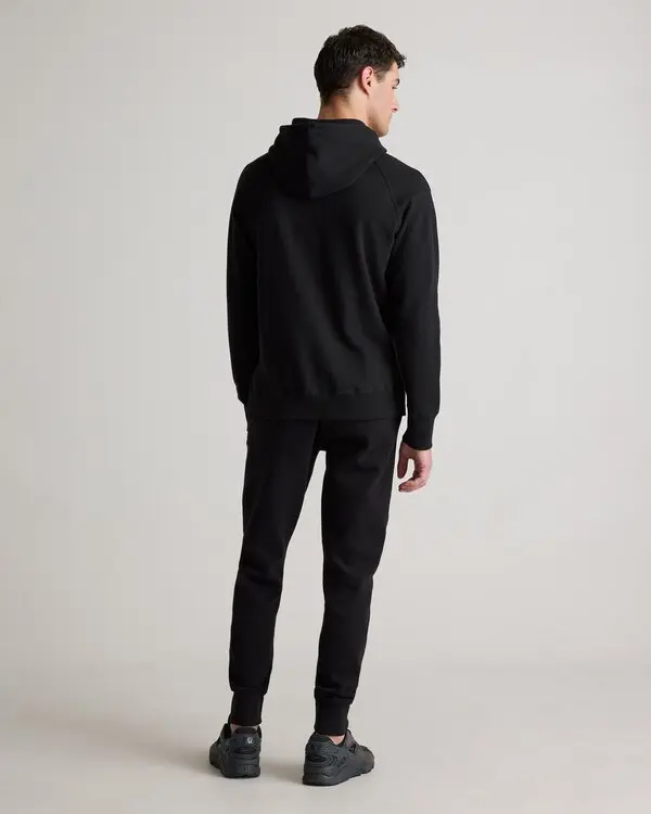 Quince Organic Midweight French Terry Pullover Hoodie - Bold Black
