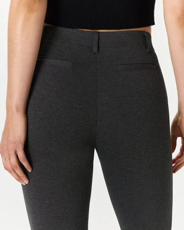 Quince Ponte Straight Leg Trousers - Charcoal