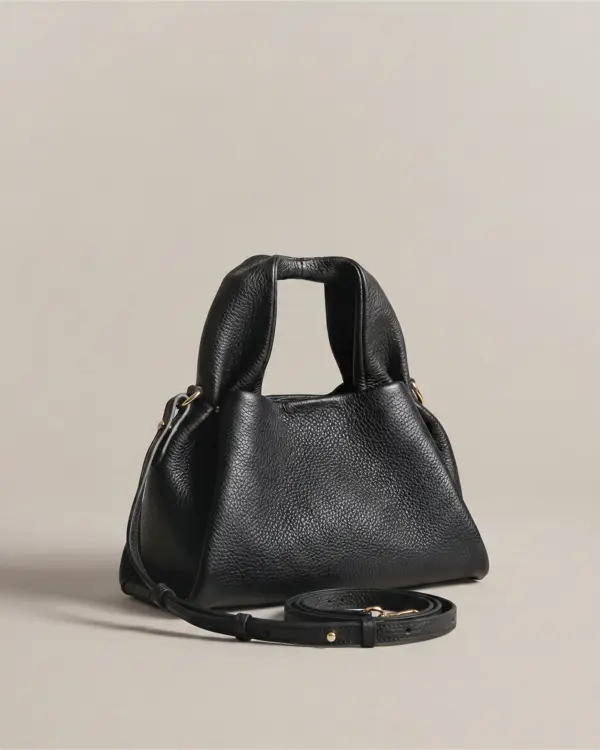 Quince Italian Leather Trapeze Crossbody - Black