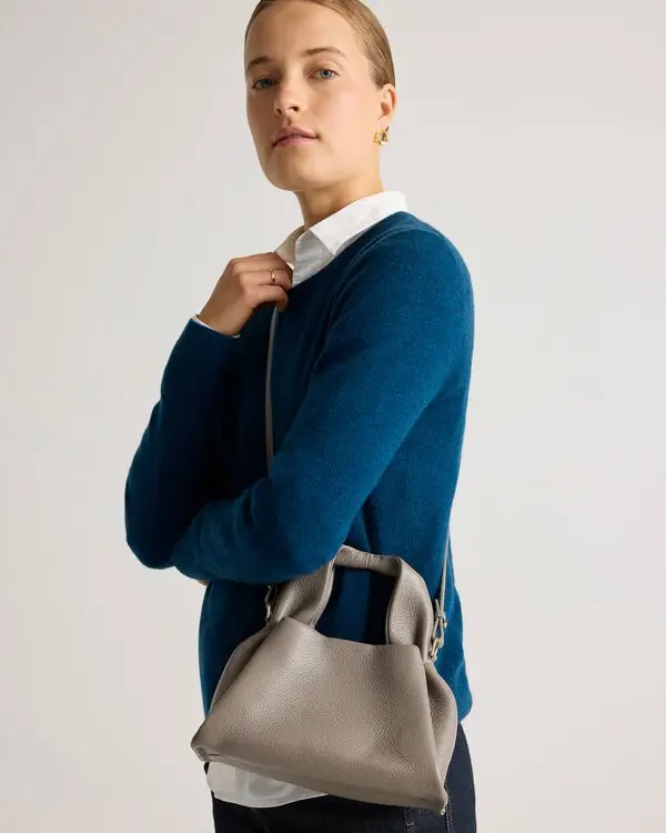 Quince Italian Leather Trapeze Crossbody - Mink