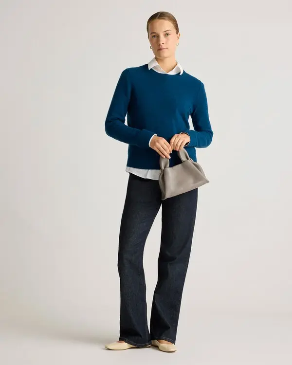 Quince Italian Leather Trapeze Crossbody - Mink