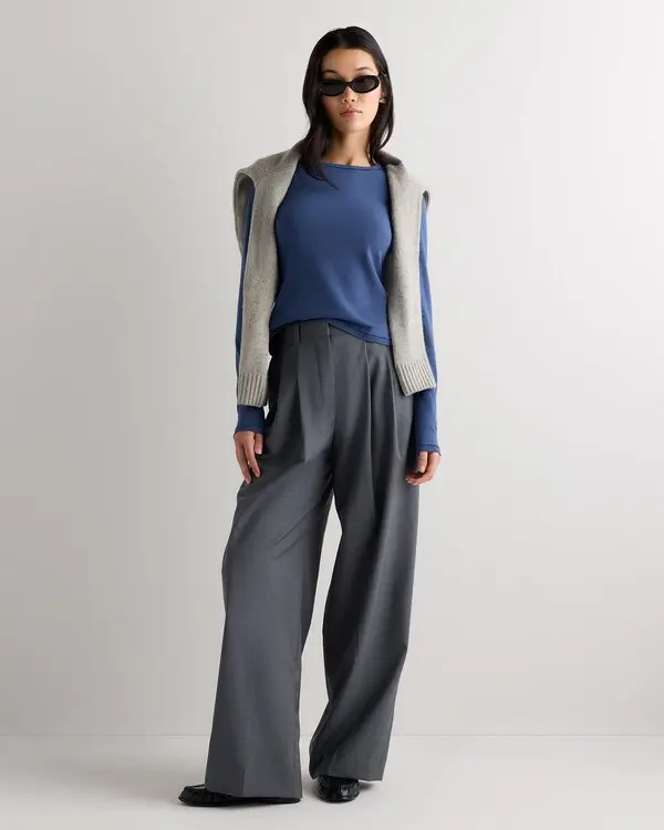 Quince Stretch Cotton Jersey T-shirt - Twilight Blue