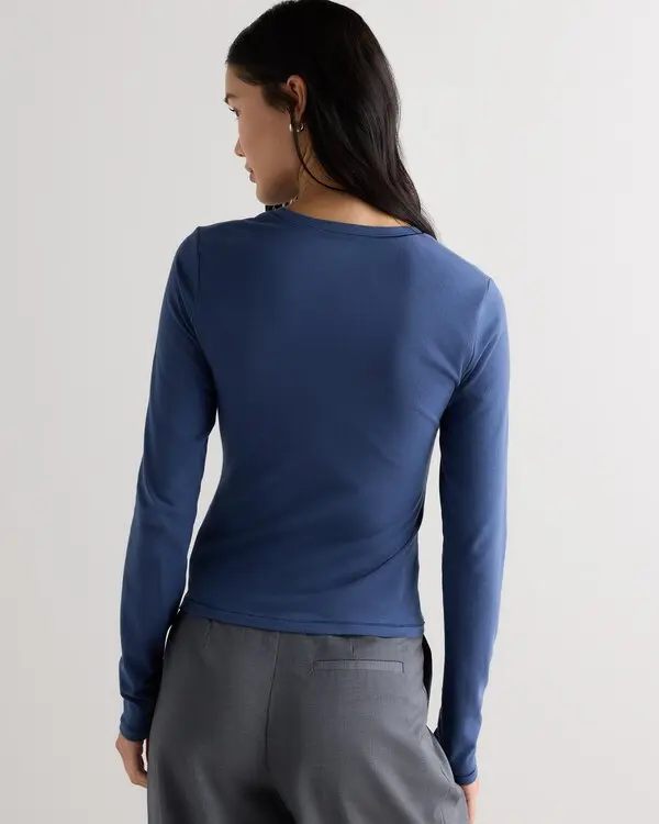 Quince Stretch Cotton Jersey T-shirt - Twilight Blue