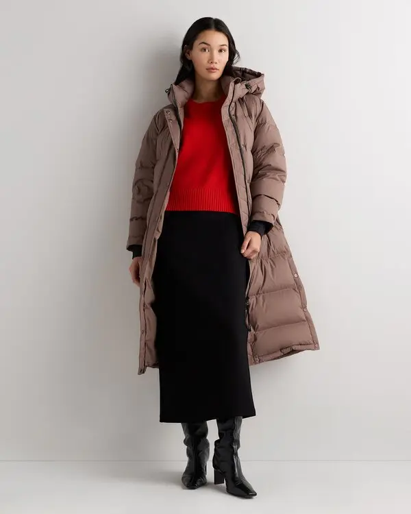 Quince Responsible Long Down Puffer Jacket - Hazel Brown