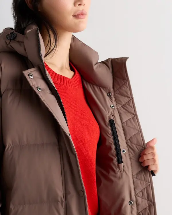 Quince Responsible Long Down Puffer Jacket - Hazel Brown