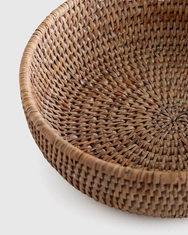 Quince Handwoven Rattan Bowl - Honey
