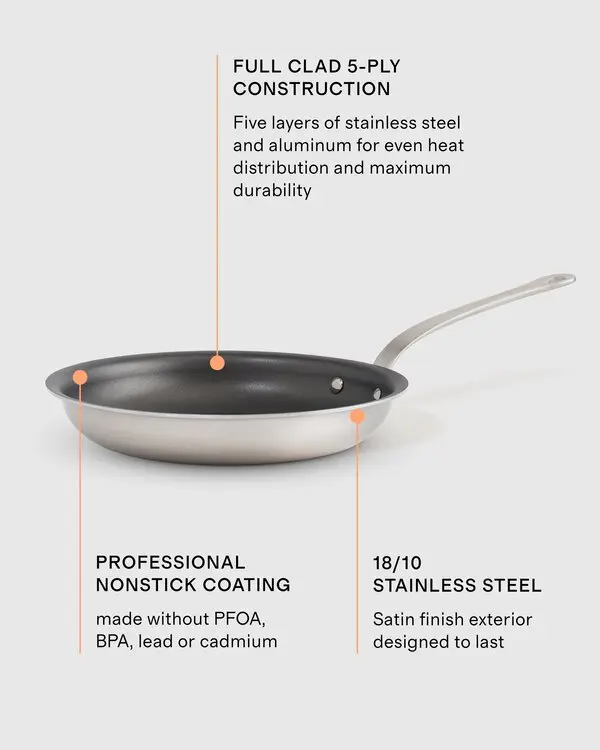Quince 5-ply Stainless Steel 12" Nonstick Frying Pan
