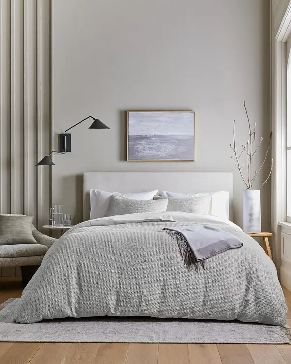 Quince Luxe Waffle Duvet Cover Set - Light Grey