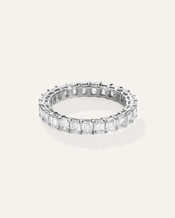Quince Lab Grown Diamond Emerald Eternity Band Ring - White Gold