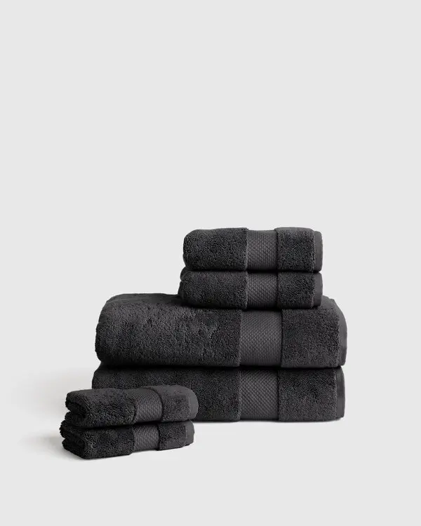 Quince Turkish Ultra Plush Bath Towel Bundle - Charcoal