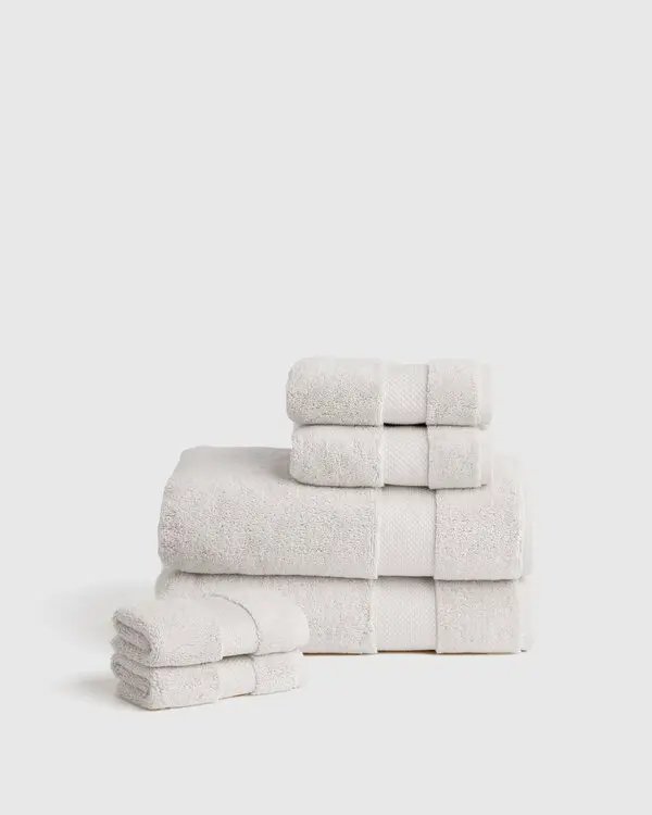 Quince Turkish Ultra Plush Bath Towel Bundle - Silver