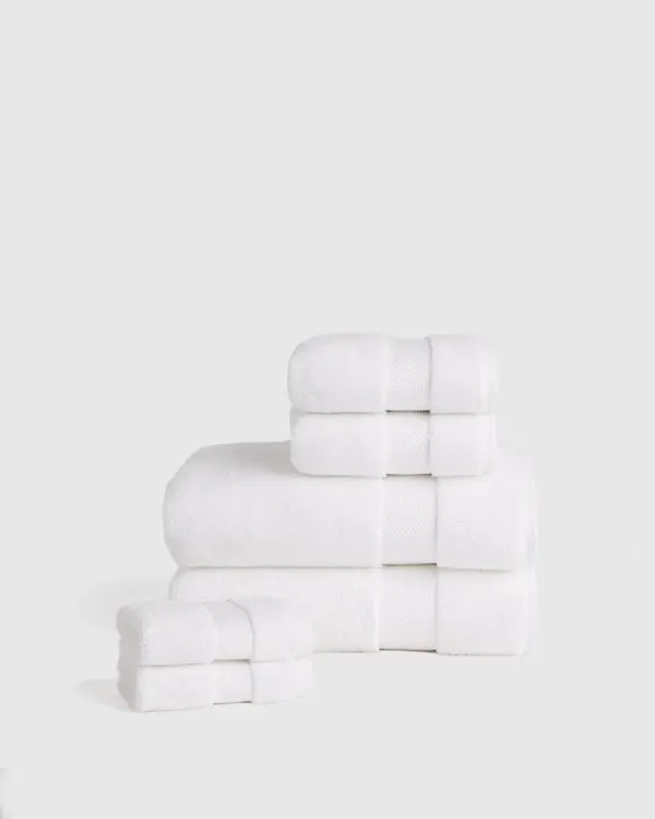 Quince Turkish Ultra Plush Bath Towel Bundle - White