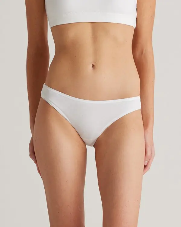 Quince Organic Cotton Bikini - Black/soft White/ocean