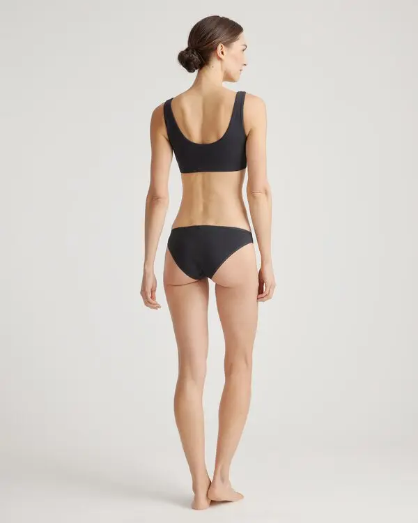 Quince Organic Cotton Bikini - Black/soft White/ocean