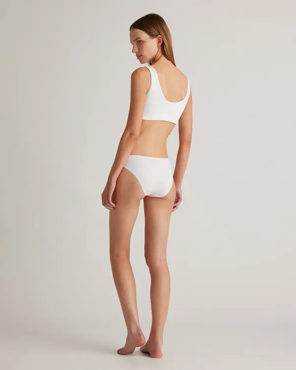 Quince Organic Cotton Bikini - Black/soft White/ocean