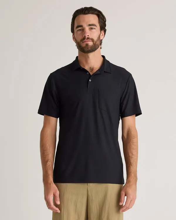 Quince Propique Performance Polo - Black