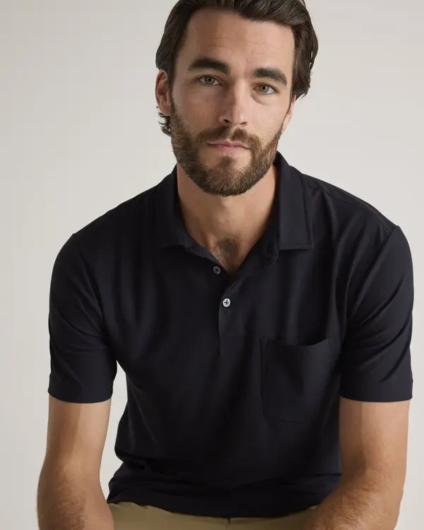 Quince Propique Performance Polo - Black