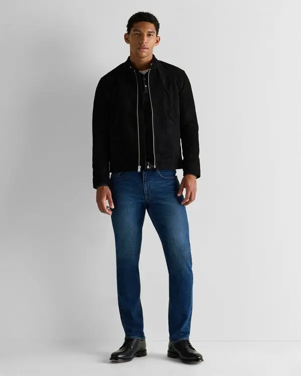 Quince Suede Café Racer Jacket - True Black