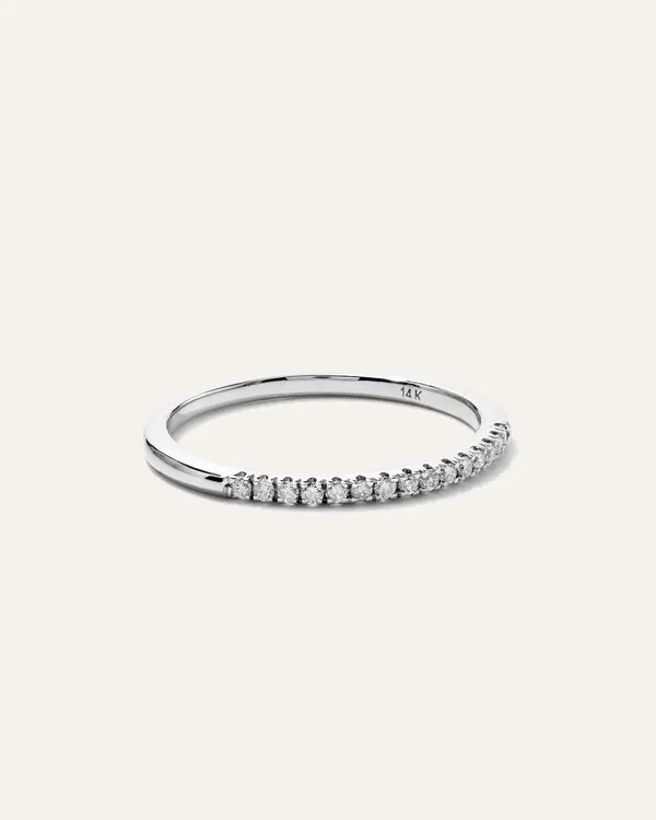 Quince 14k Gold Diamond Wedding Band Ring - White Gold