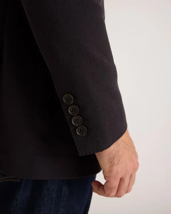 Quince Cotton Pique Knit Blazer - Black