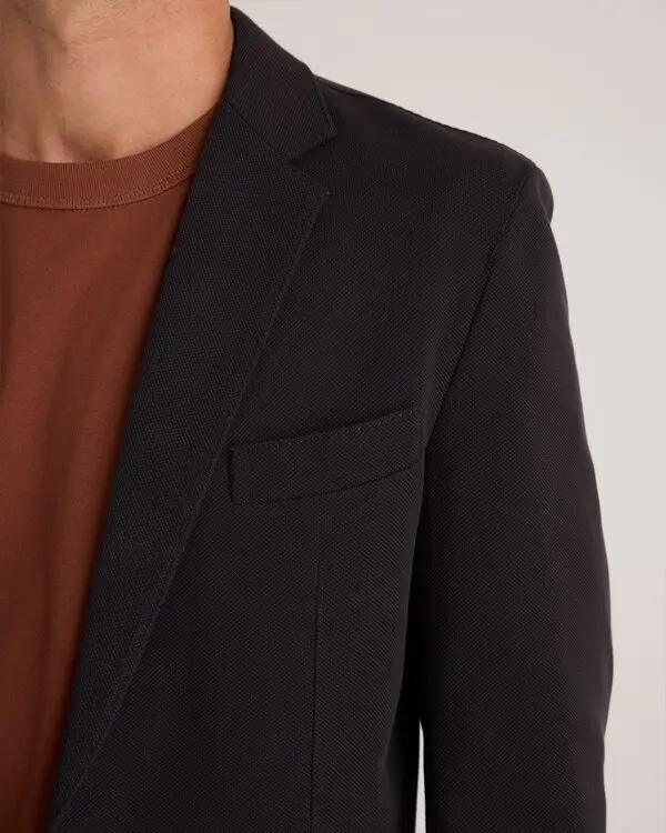 Quince Cotton Pique Knit Blazer - Black