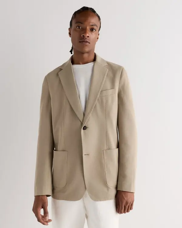 Quince Cotton Pique Knit Blazer - Sand Dune