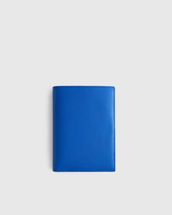 Quince Nappa Leather Rfid Blocking Passport Holder - Cobalt Blue