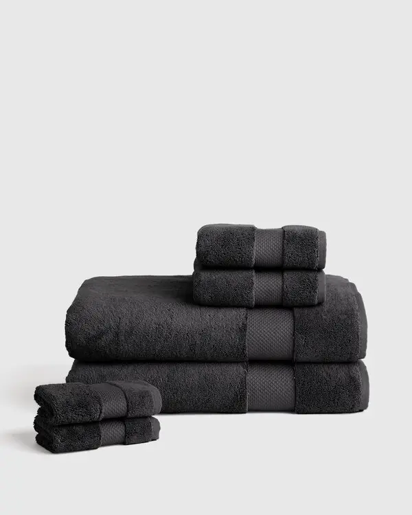 Quince Turkish Ultra Plush Bath Sheet Bundle - Charcoal