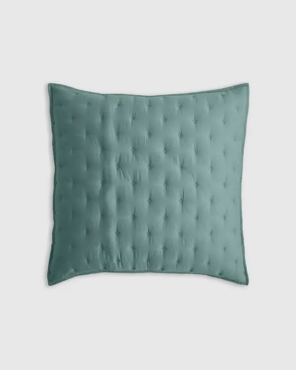 Quince Bamboo Dream Quilted Sham - Ocean