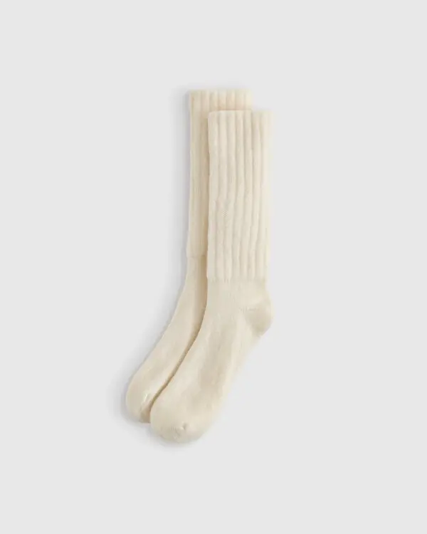 Quince Grade A Cashmere Ribbed Beanie - Ivory