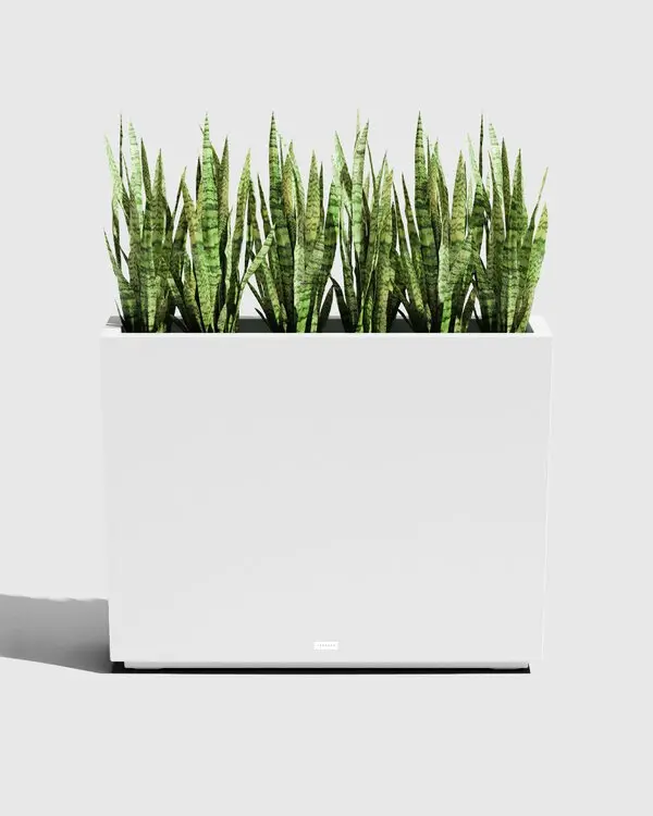 Quince Veradek Block Series All Weather Rectangular Planter - White