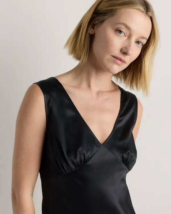 Quince V-neck Silk Maxi Dress