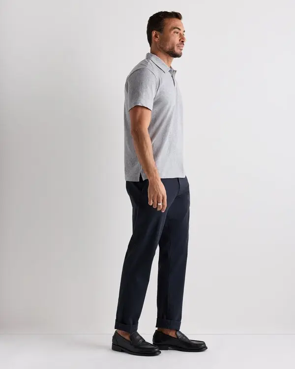 Quince Slub Polo - Heather Grey