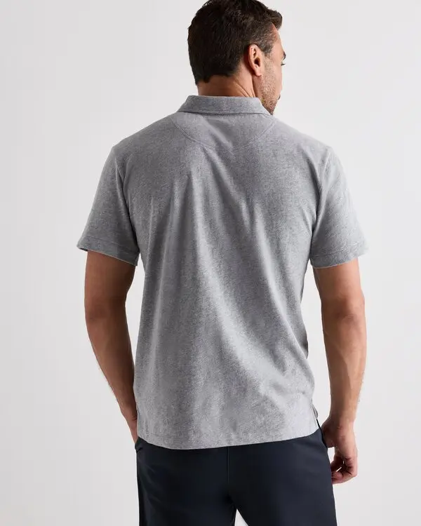 Quince Slub Polo - Heather Grey