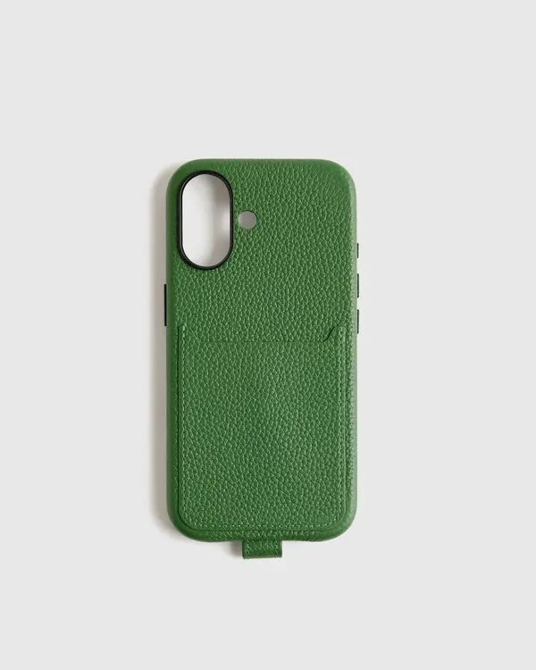 Quince Italian Leather Phone Crossbody Case - Emerald