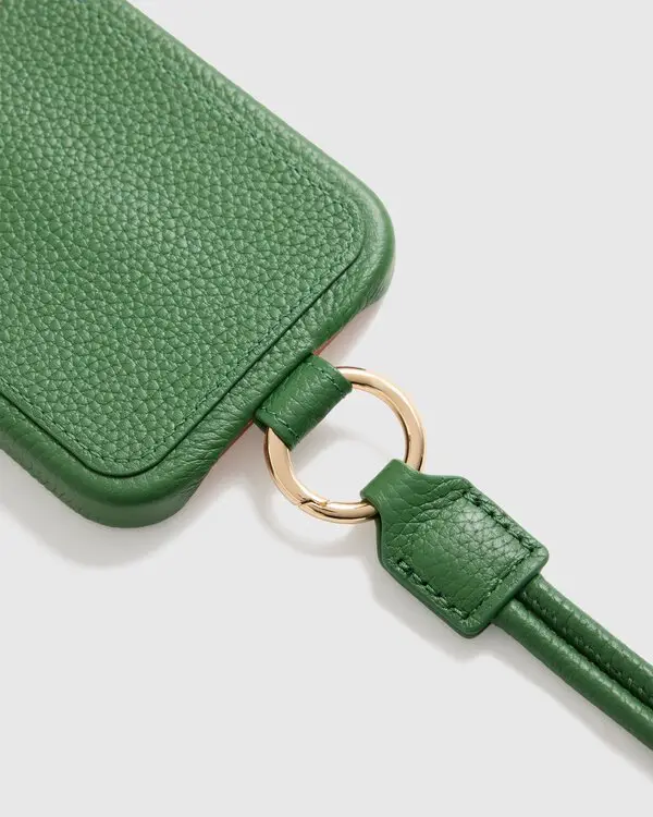 Quince Italian Leather Phone Crossbody Case - Emerald