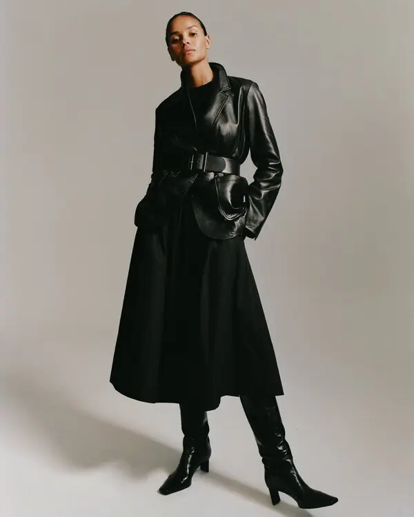 Quince Leather Blazer - Black