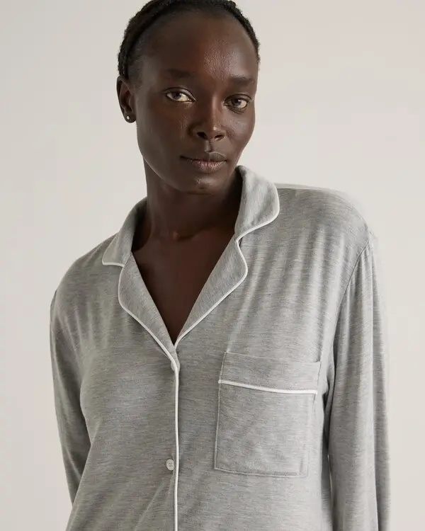 Quince Bamboo Jersey Sleep Shirt - Heather Grey