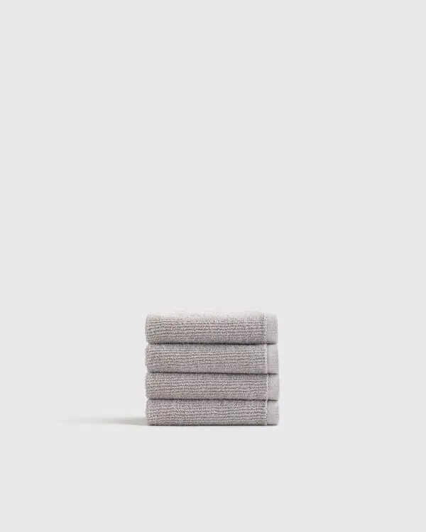 Quince Turkish Ribbed Quick Dry Washcloth - Grey