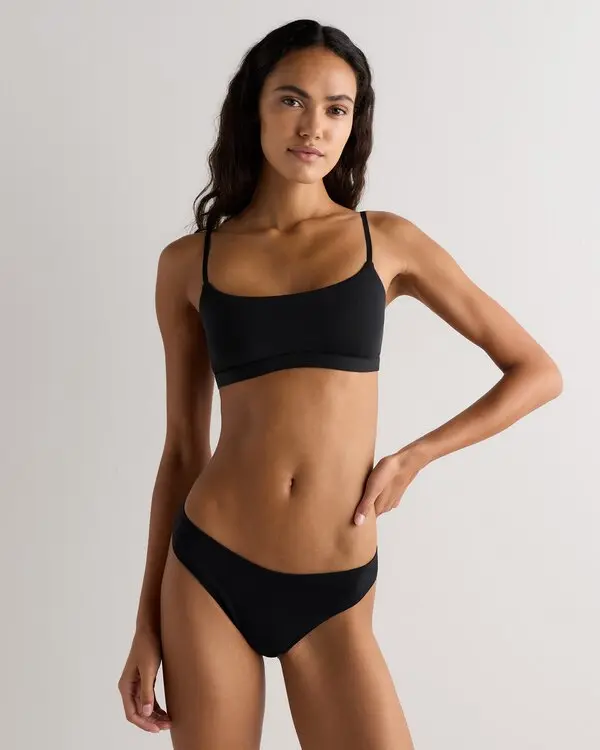 Quince High-cut Thong - Black/ocean