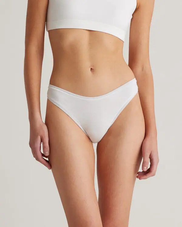 Quince High-cut Thong - Soft White