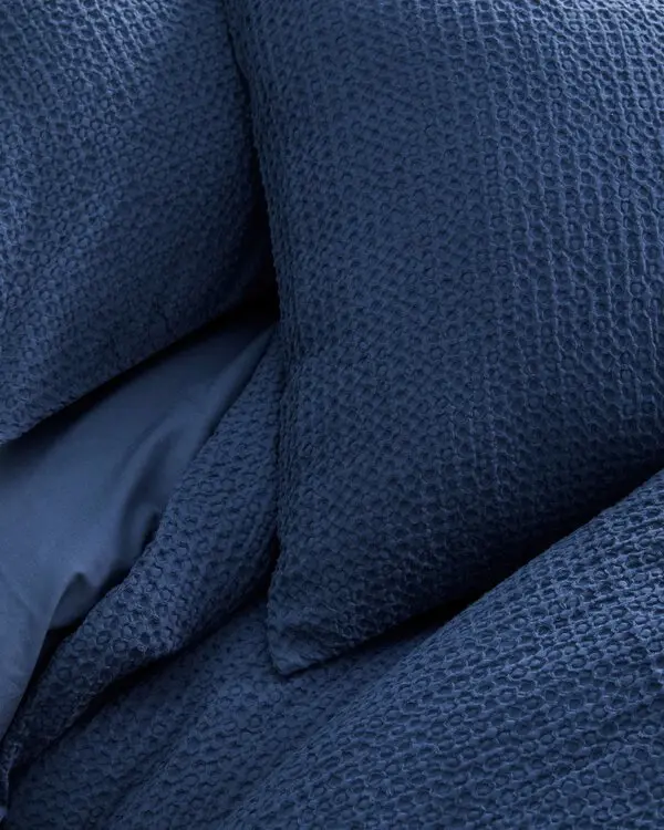 Quince Luxe Waffle Duvet Cover - Indigo